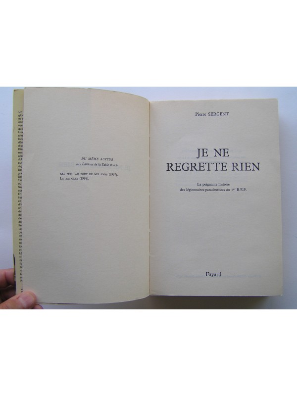 Pierre Sergent - Je ne regrette rien