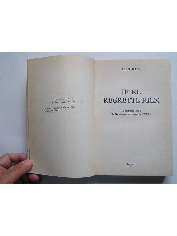 Pierre Sergent - Je ne regrette rien